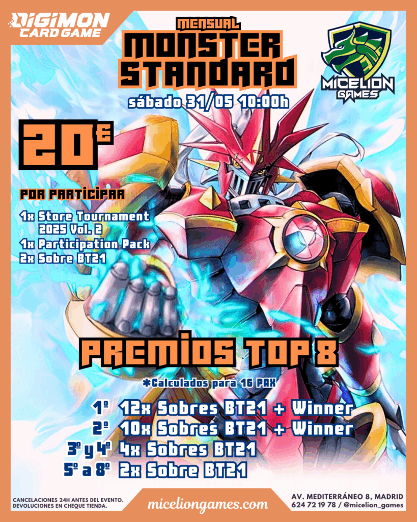 Inscripción Mensual Digimon Monster | Micelion Games