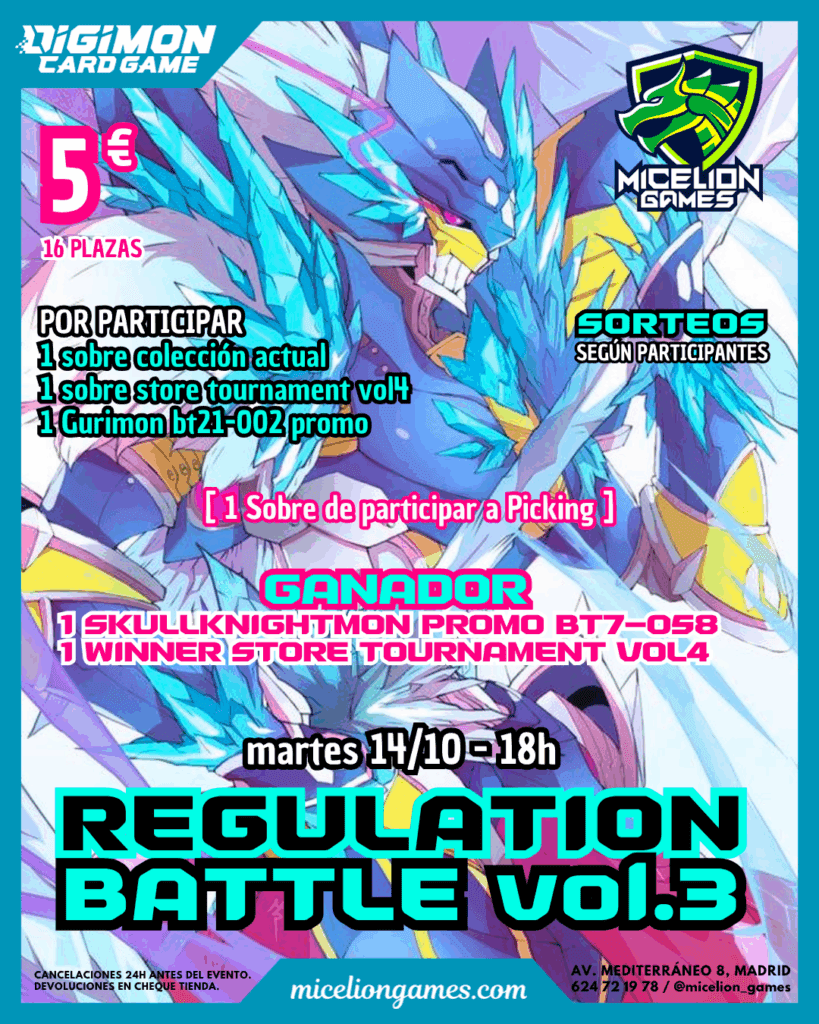 Inscripción Digimon Regulation Battle vol3 | Micelion Games