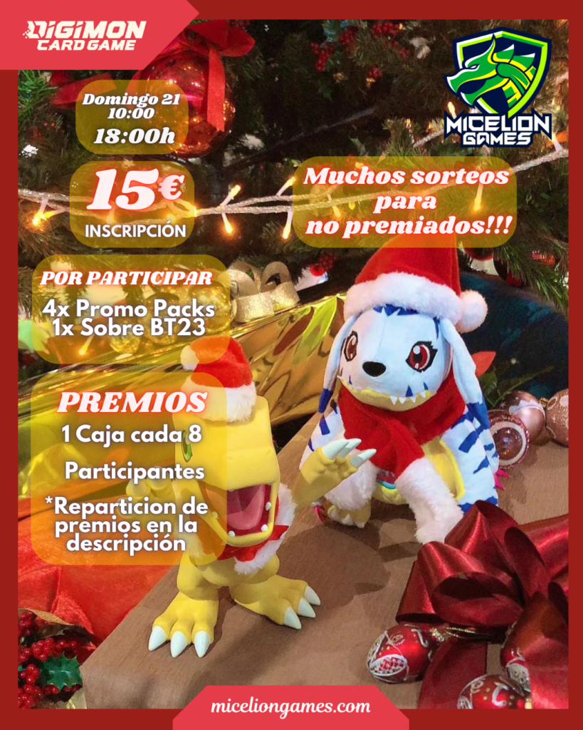 Inscripción Especial Navidad Digimon | Micelion Games
